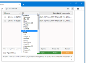 ブラウザの UserAgent を、Windows / macOS / Linux / Android / iOS 等のものに変更できるように ...