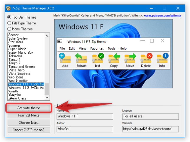 7-Zip の外観や拡張子別アイコンを、モダンにすることができる 7-Zip 用テーマ管理ツール「7-Zip Theme Manager ...