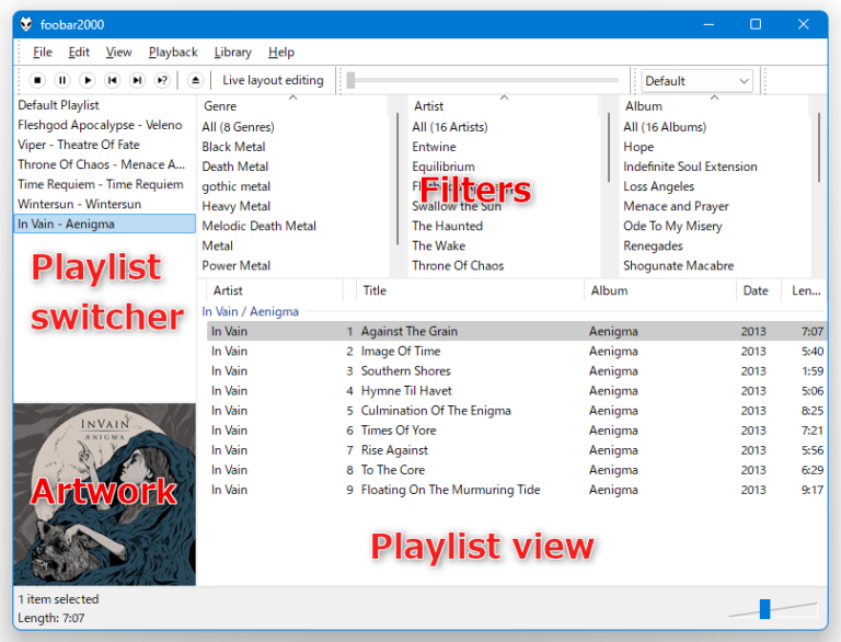 foobar2000 のインターフェースを自在にカスタマイズできるようにするコンポーネント「Columns UI」 – GIGA！無料通信