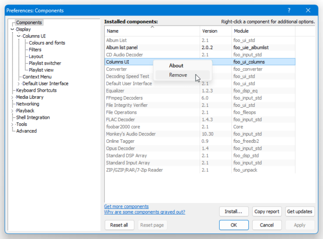 foobar2000 のインターフェースを自在にカスタマイズできるようにするコンポーネント「Columns UI」 – GIGA！無料通信